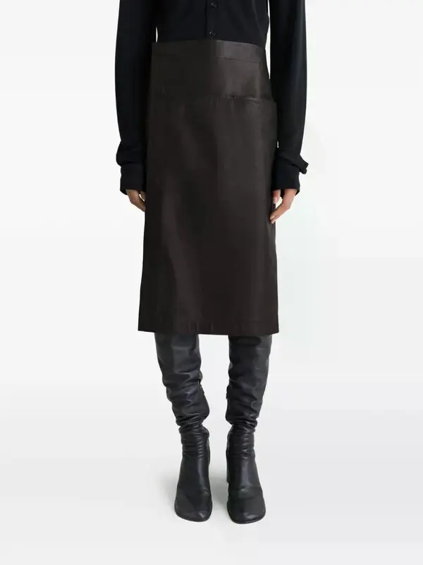 LEMAIRE Snap-fastening Leather Skirt