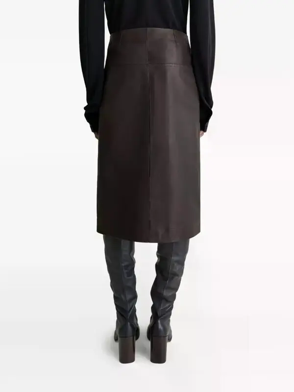 LEMAIRE Snap-fastening Leather Skirt