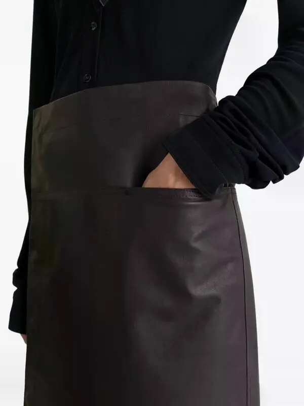 LEMAIRE Snap-fastening Leather Skirt