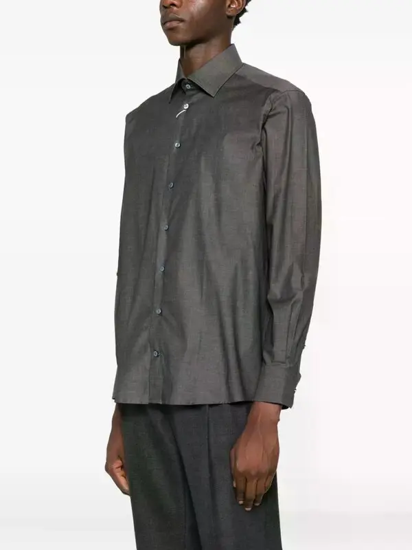 Sand Mélange-effect Shirt - Grey
