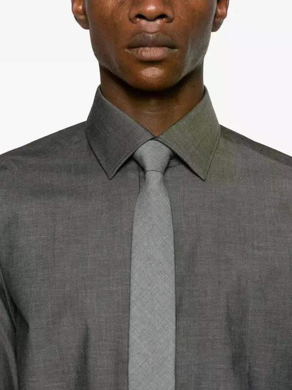 Sand Mélange-effect Shirt - Grey