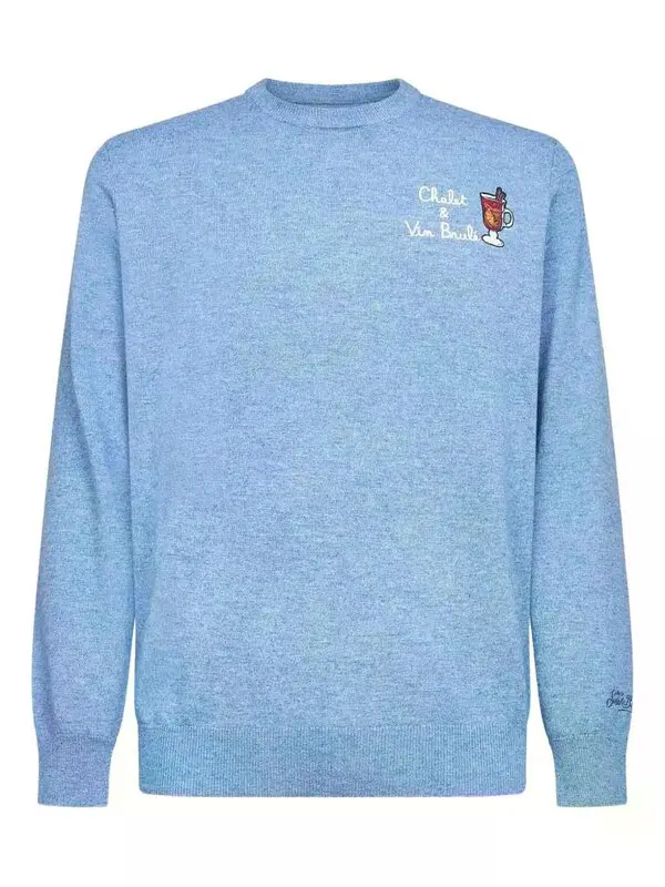 MC2 SAINT BARTH Long-sleeved Sweater With Embroidery - Blue