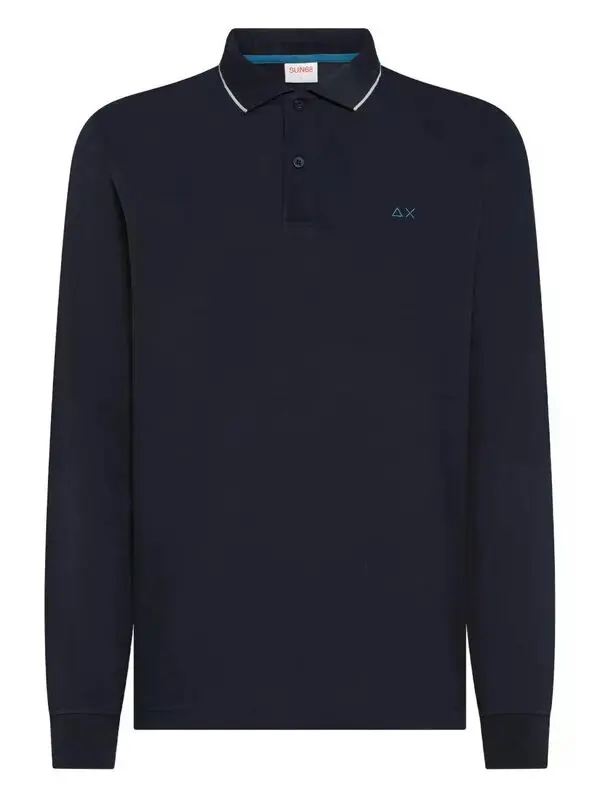 SUN 68 Long-sleeve Polo Shirt - Blue