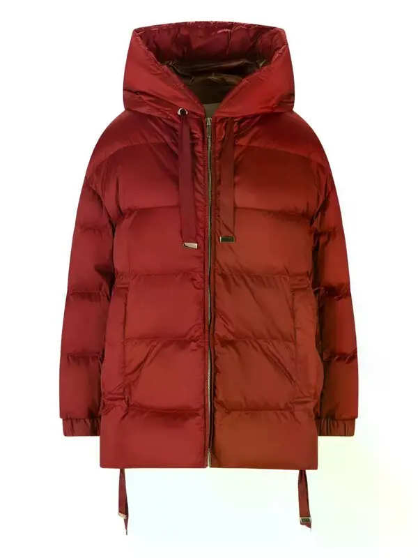 Max Mara Felice Hooded Puffer Coat - Red