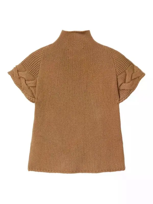 La DoubleJ Cable-knit Short-sleeve Sweater