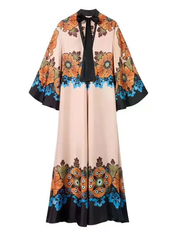 La DoubleJ Magnifico Floral-print Maxi Dress - Neutrals