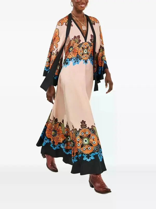 La DoubleJ Magnifico Floral-print Maxi Dress - Neutrals