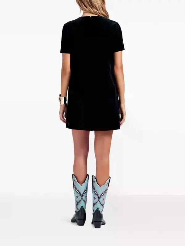 La DoubleJ Flower-embroidered Mini Dress