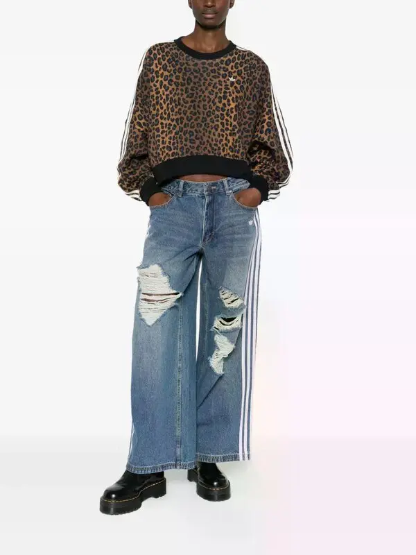 Adidas Ripped Wide Leg Jeans