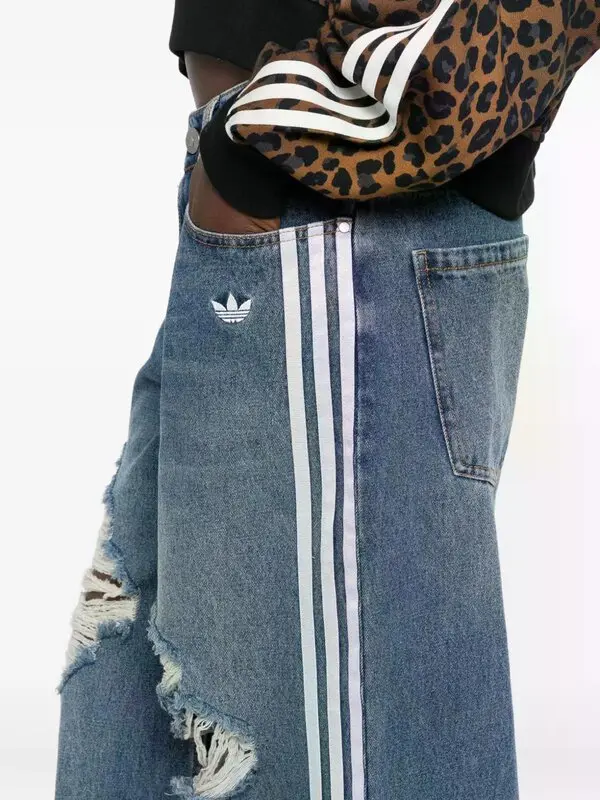 Adidas Ripped Wide Leg Jeans
