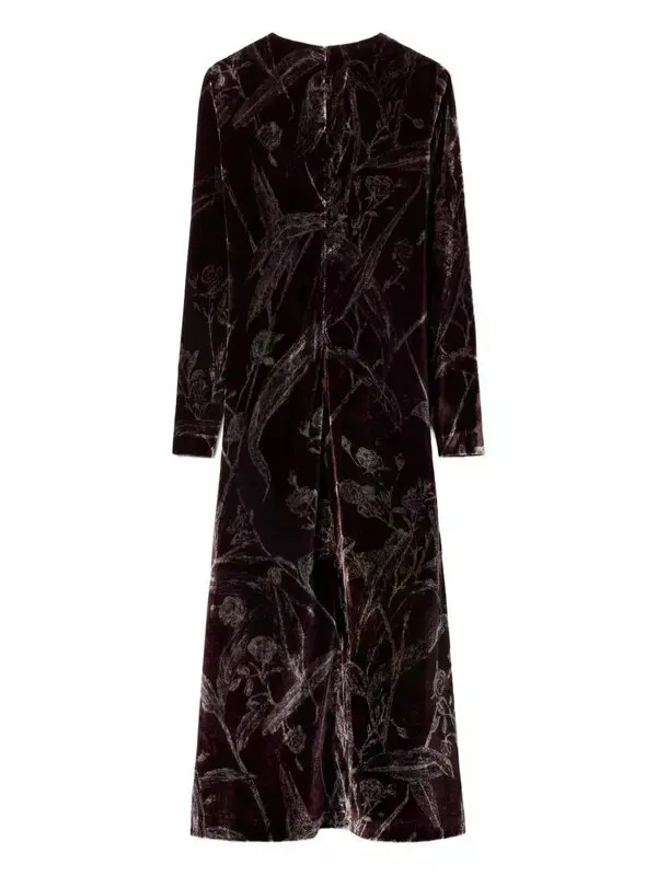 La DoubleJ Long-sleeve Bamboo-print Maxi Dress