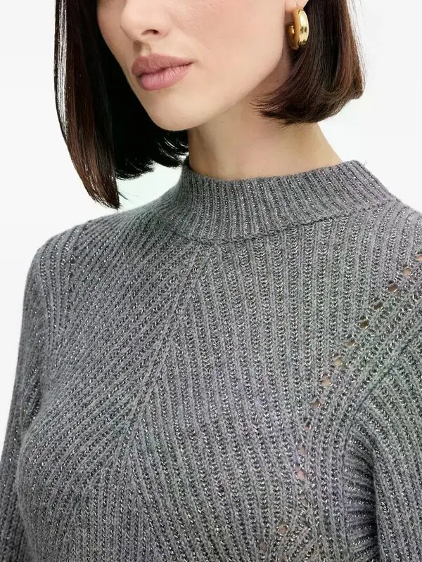 TWINSET Ribbed-knit Dress - Grey