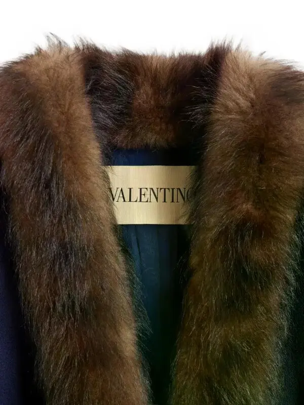 Valentino Garavani Wool Crepe Jacket With Fur Trim