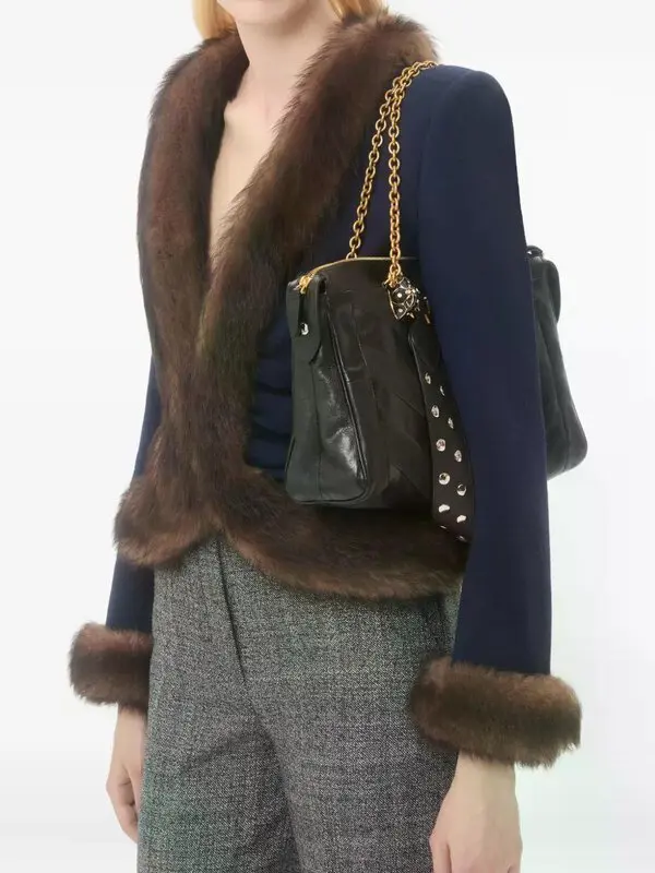 Valentino Garavani Wool Crepe Jacket With Fur Trim
