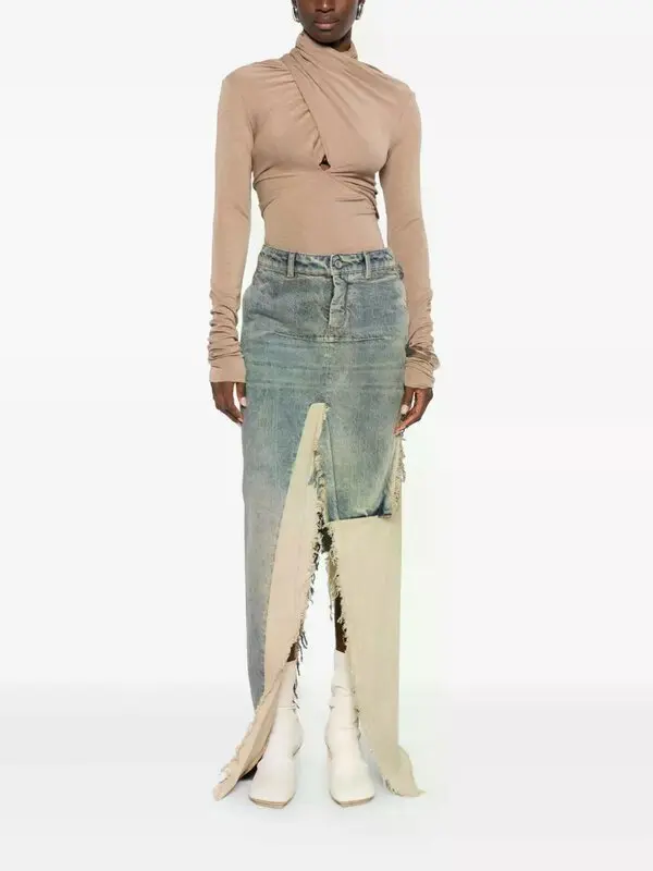 Rick Owens Frayed Panel Skirt