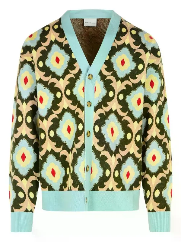 Drole De Monsieur Tapisserie-jacquard Cardigan - Green