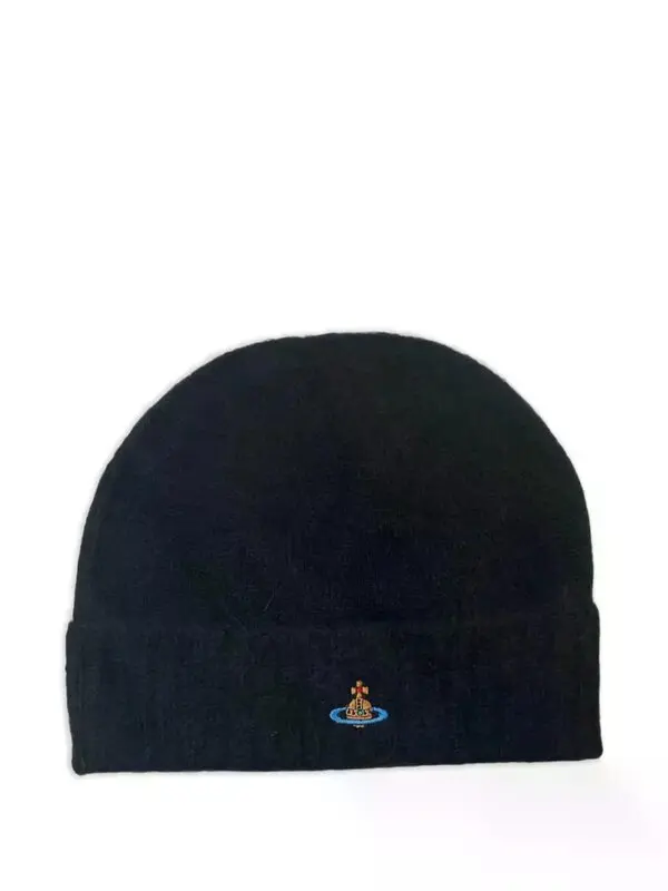 VIVIENNE WESTWOOD Orb-embroidered Beanie - Black