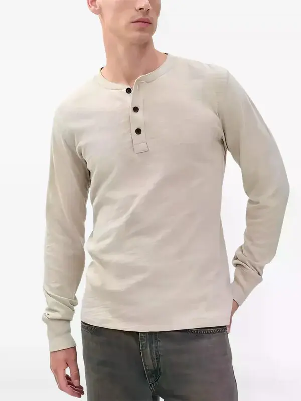 Rag & Bone Henley-neck Long-sleeve T-shirt - Neutrals