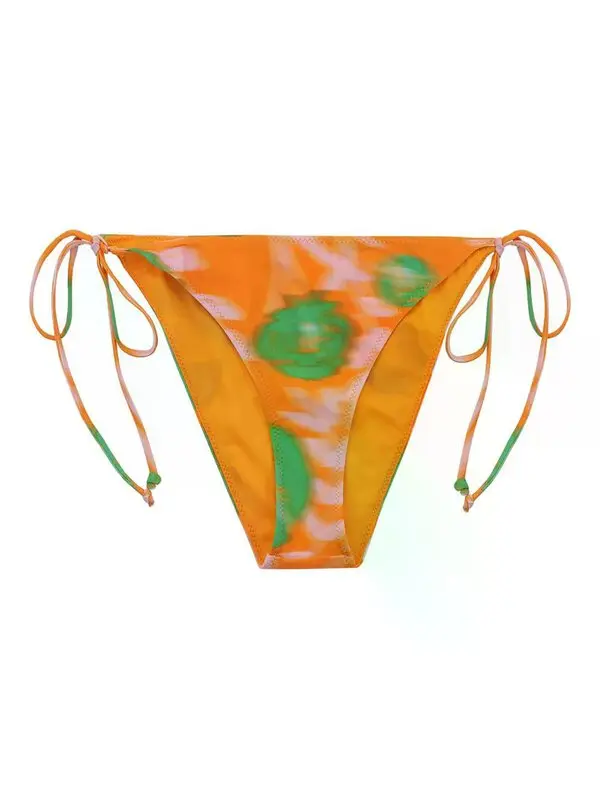 GANNI Tie-side Printed Bottoms - Orange