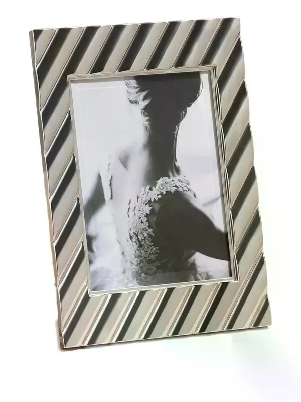 L'Objet Maxime Striped Photo Frame - Silver