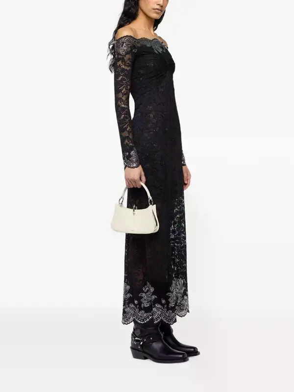 Rabanne Laced Floral-print Maxi Dress - Black