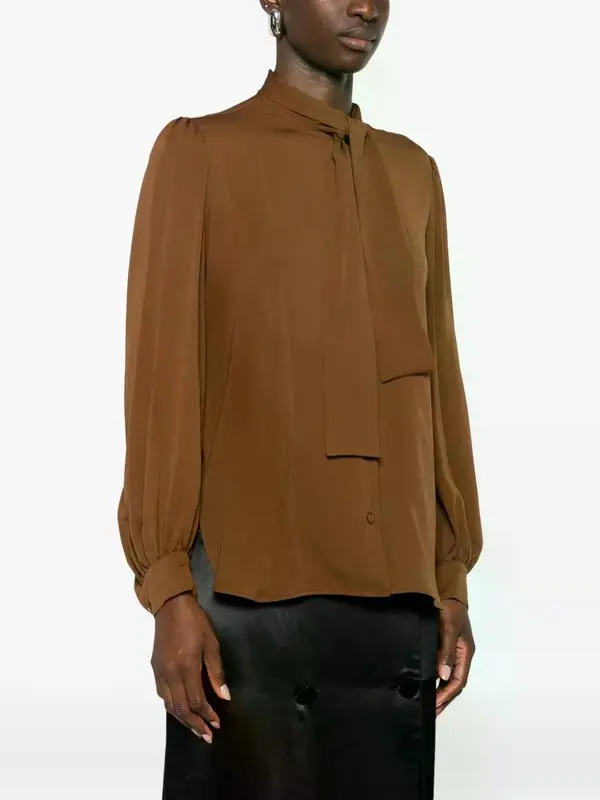 Max Mara Bow-detailing Buttoned Blouse - Brown