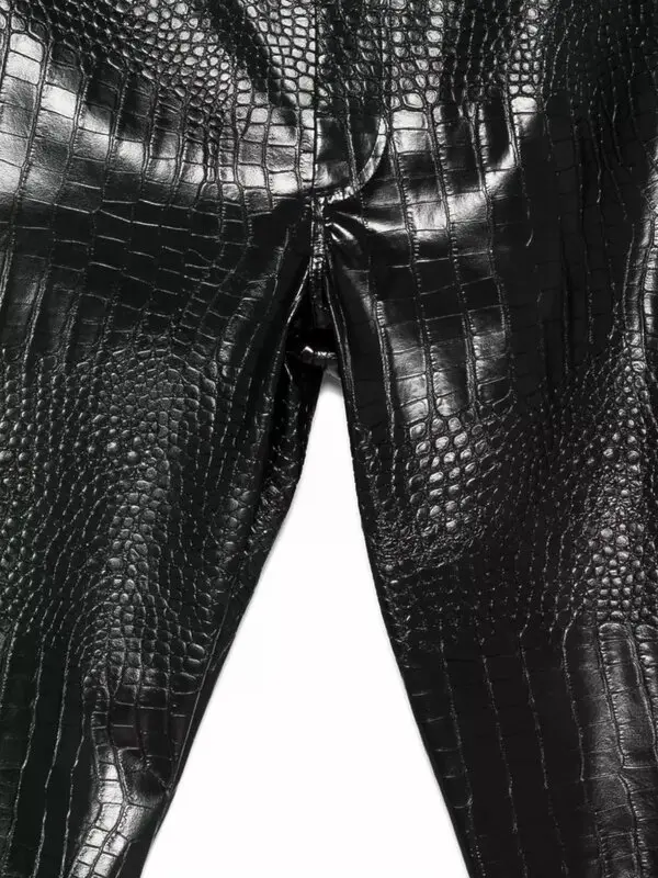 THE M Crocodile-effect Trousers