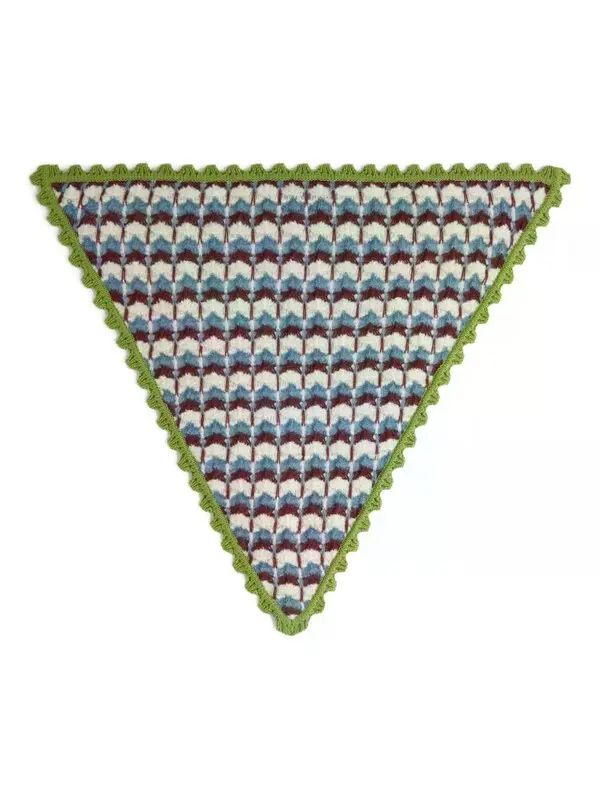 La DoubleJ Triangle-shape Crochet Scarf - Green