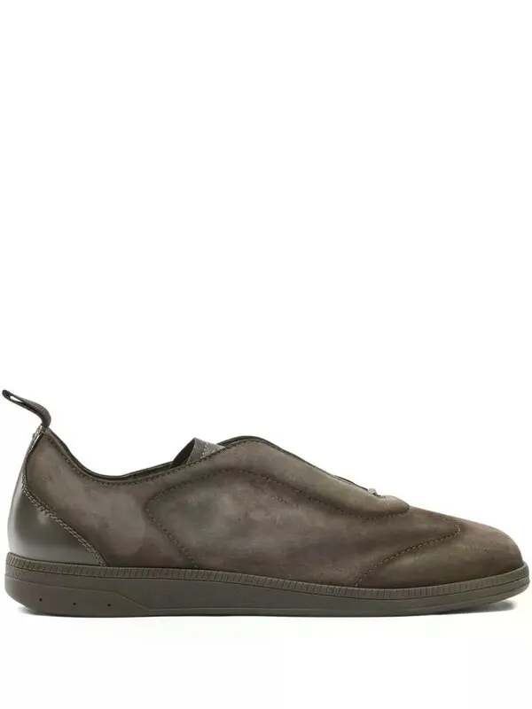 Santoni Panelled Leather Sneakers