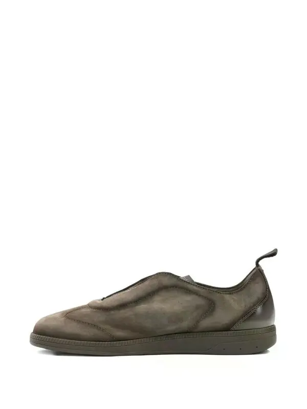 Santoni Panelled Leather Sneakers