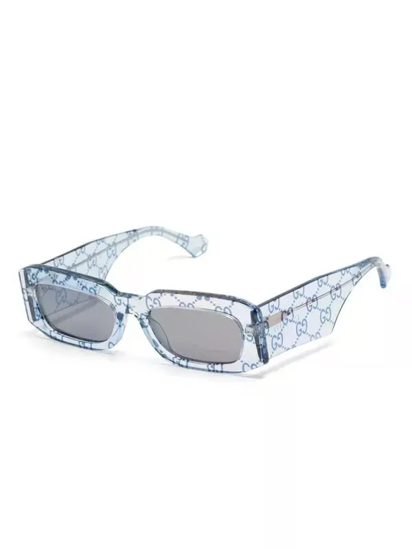 Gucci Gg Monogram Rectangle-frame Sunglasses