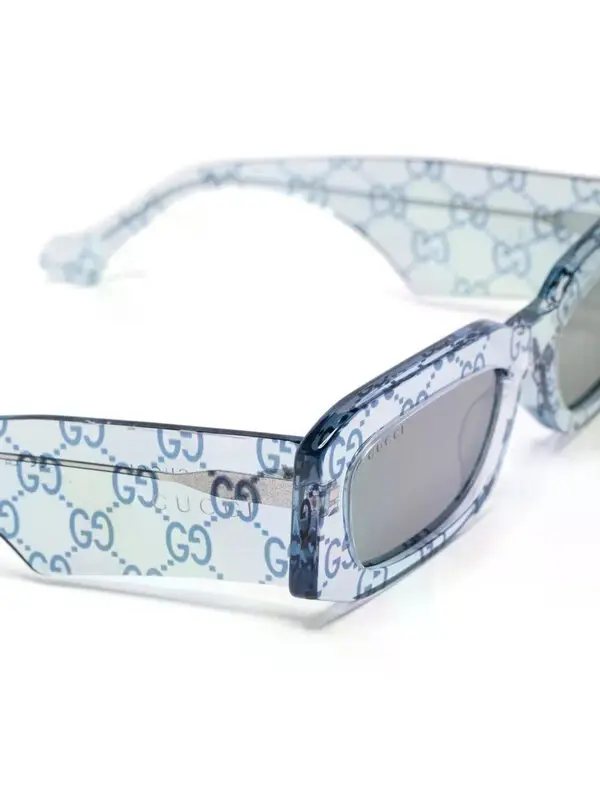 Gucci Gg Monogram Rectangle-frame Sunglasses