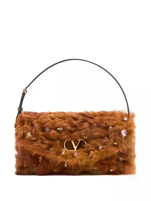 Valentino Garavani Small Devain Soft Shoulder Bag - Brown