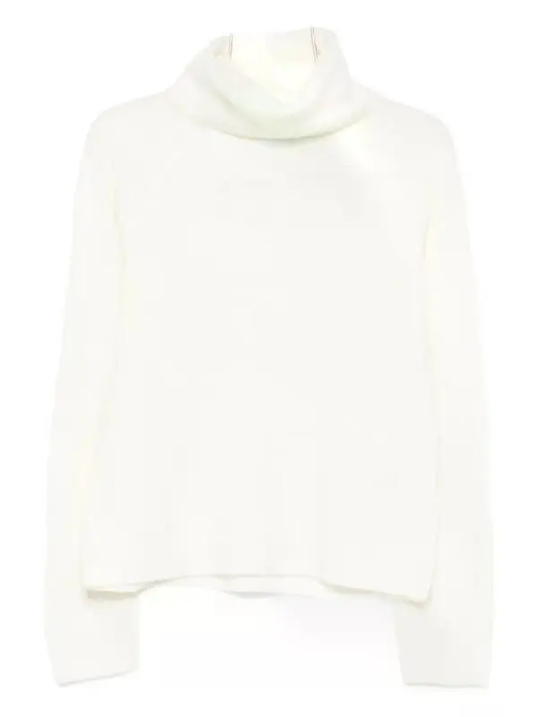 BOSS Roll-neck Sweater - White