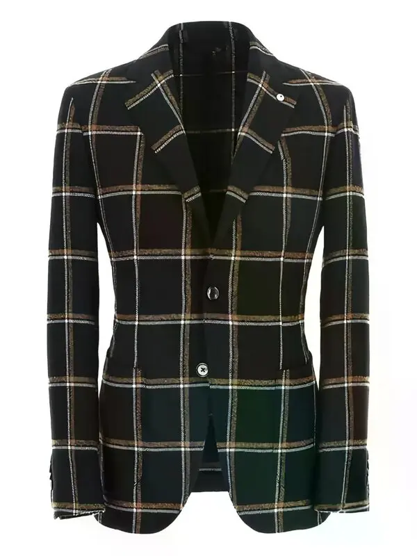 L.B.M. 1911 Checked Single-breasted Blazer - Black