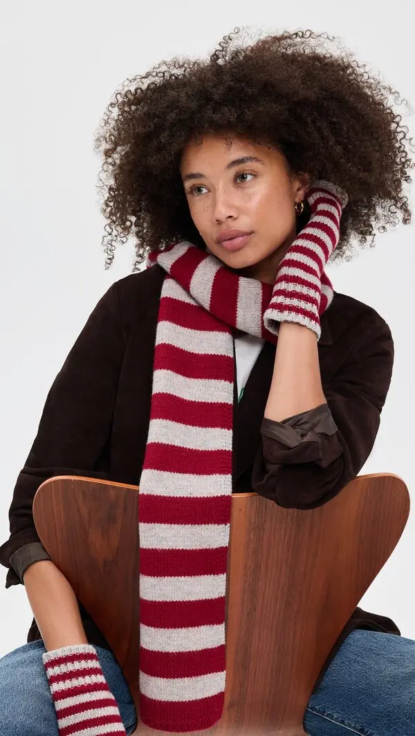 DAMSON MADDER Stripe Skinny Scarf - Multi