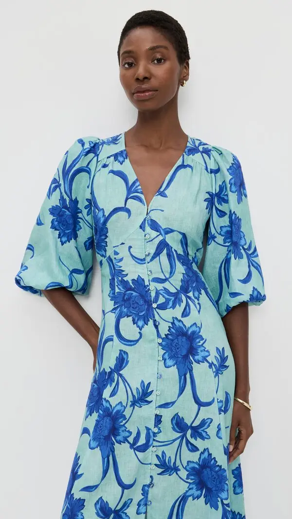 Kivari Juniper Maxi Dress In Cobalt Blue/Green - 50% Off | Editorialist