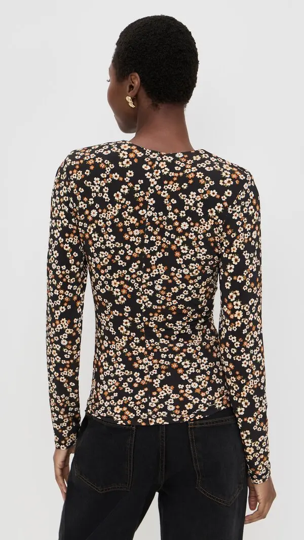 Farm Rio Floral Print Jersey Blouse