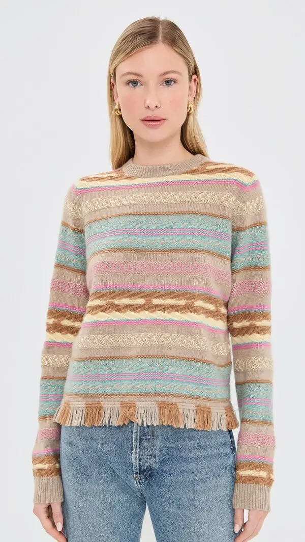 Guest In Residence Striped Wool-cashmere Pullover