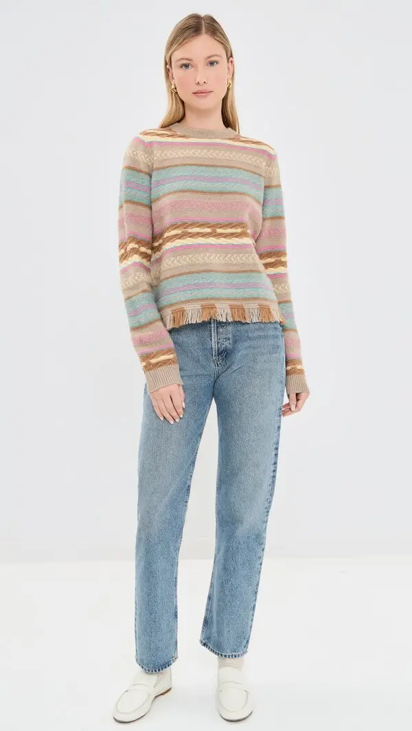 Guest In Residence Striped Wool-cashmere Pullover
