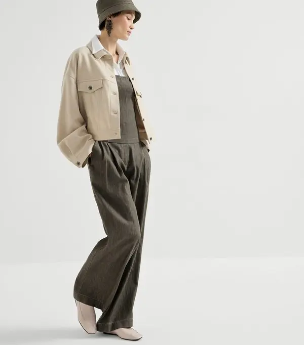 Brunello Cucinelli Pleated Wide-leg Twill Trousers - Green