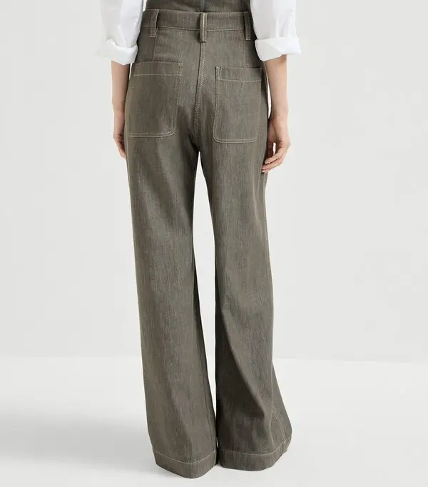 Brunello Cucinelli Pleated Wide-leg Twill Trousers - Green