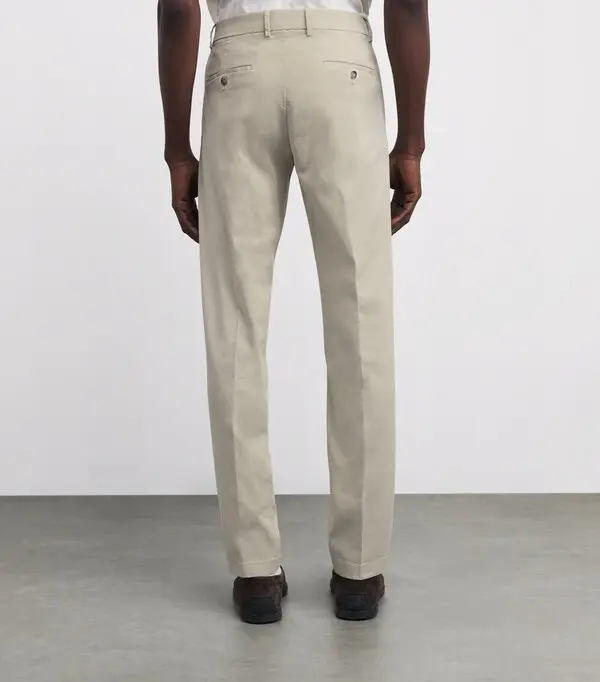 Paul & Shark Cotton-blend Chinos With Shark Charm - Beige