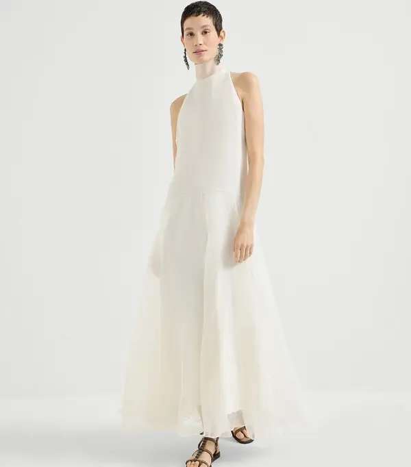 Brunello Cucinelli Silk Maxi Dress - Yellow