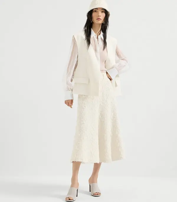 Brunello Cucinelli Denim Midi Skirt