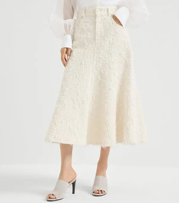 Brunello Cucinelli Denim Midi Skirt
