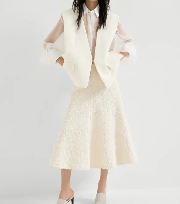 Brunello Cucinelli Denim Midi Skirt