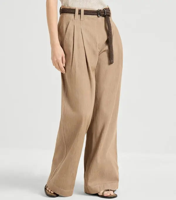 Brunello Cucinelli Pleated Wide-leg Jeans