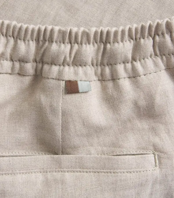 Canali Linen Drawstring Trousers - Beige