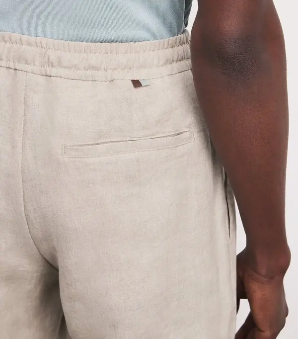 Canali Linen Drawstring Trousers - Beige